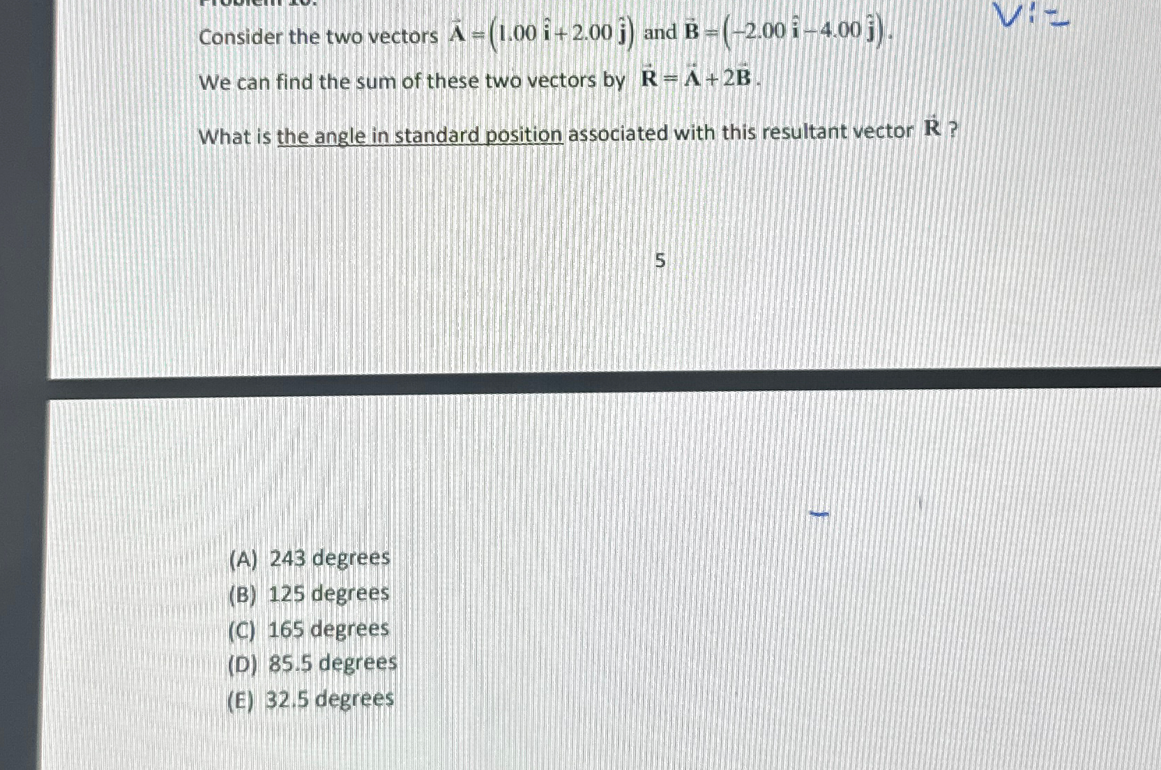 Solved Consider the two vectors | Chegg.com