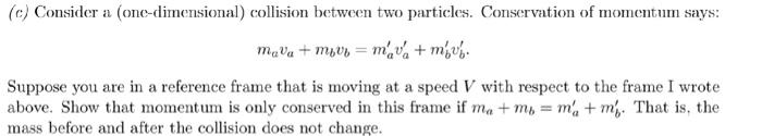 Solved mava+mbvb=ma′va′+mb′vb′. Suppose you are in a | Chegg.com