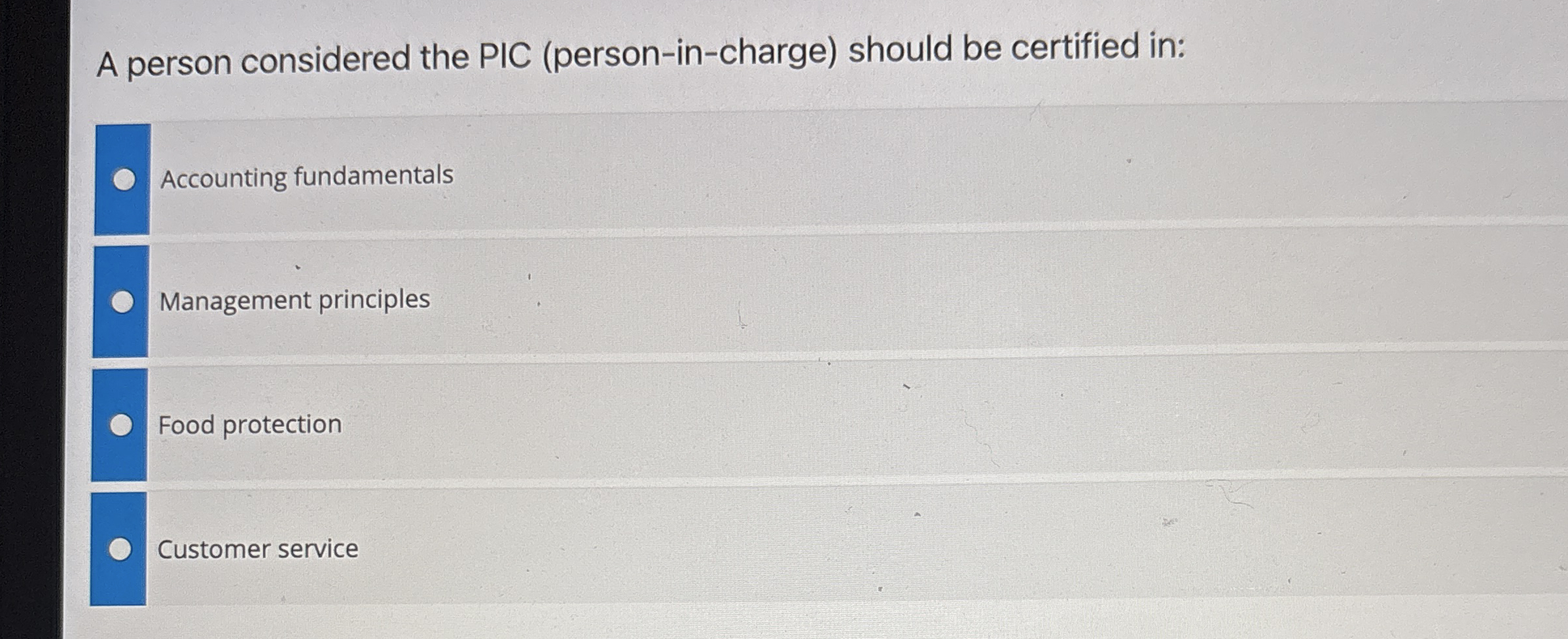 Solved A person considered the PIC (person-in-charge) | Chegg.com