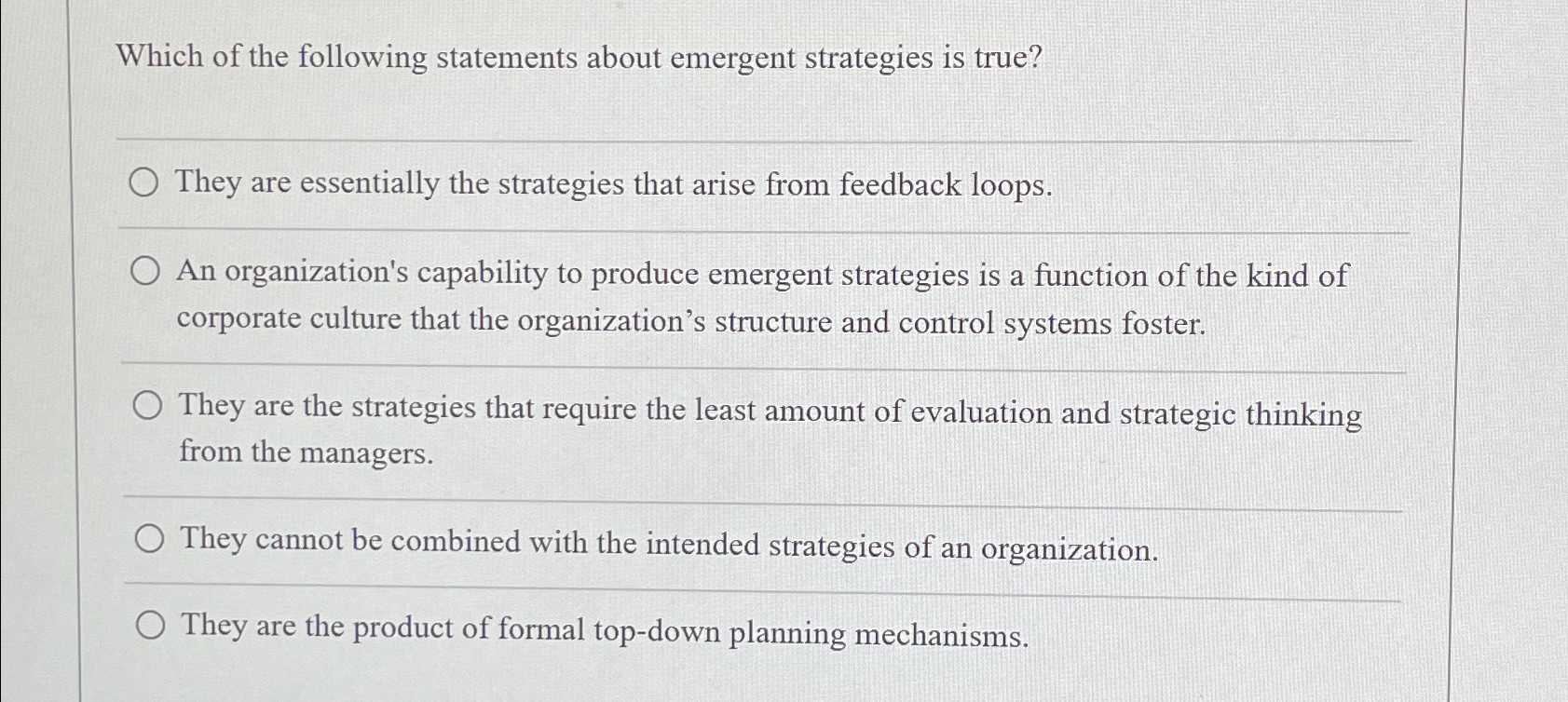 Solved Which of the following statements about emergent | Chegg.com