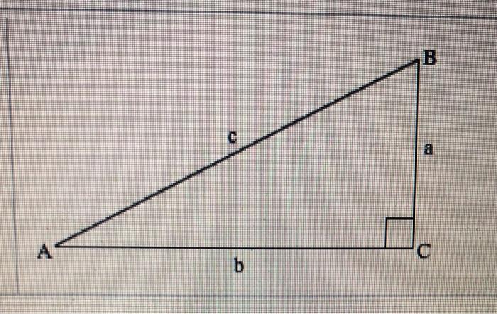 Solved Solve the right triangle. A= 82°39', a = 8.72 o B= | Chegg.com