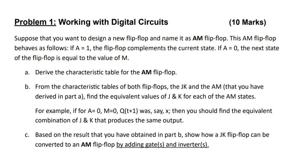 Solved Problem 1: Working with Digital Circuits (10 Marks) | Chegg.com