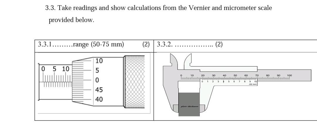 Solved 3.3. Take readings and show calculations from the | Chegg.com