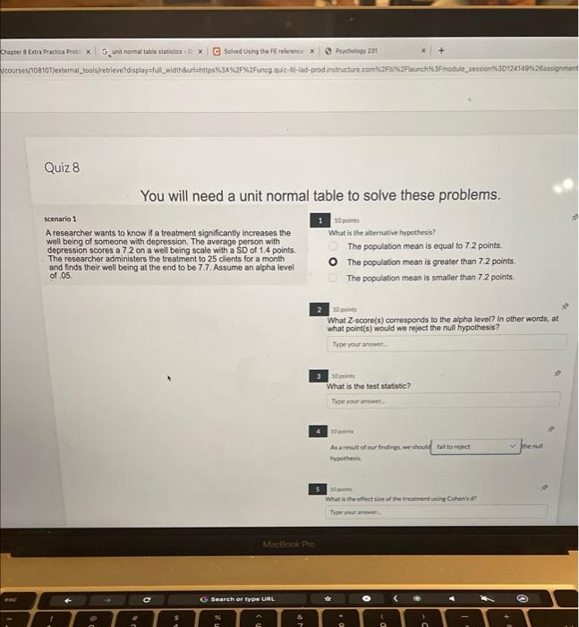 Solved You will need a unit normal table to solve these | Chegg.com