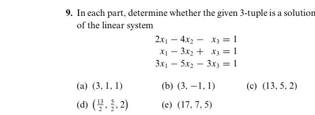 Solved 9 In Each Part Determine Whether The Given 3 Tuple