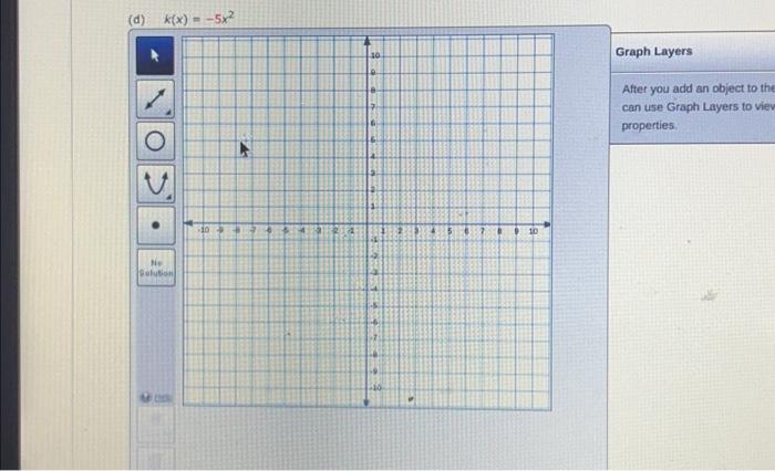 Solved k(x)=−5x2 Graph Layers After you add an object to the | Chegg.com