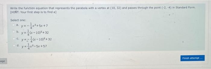 Solved Consider the quadratic function f(x)=7(x−5.5)2−9 The | Chegg.com