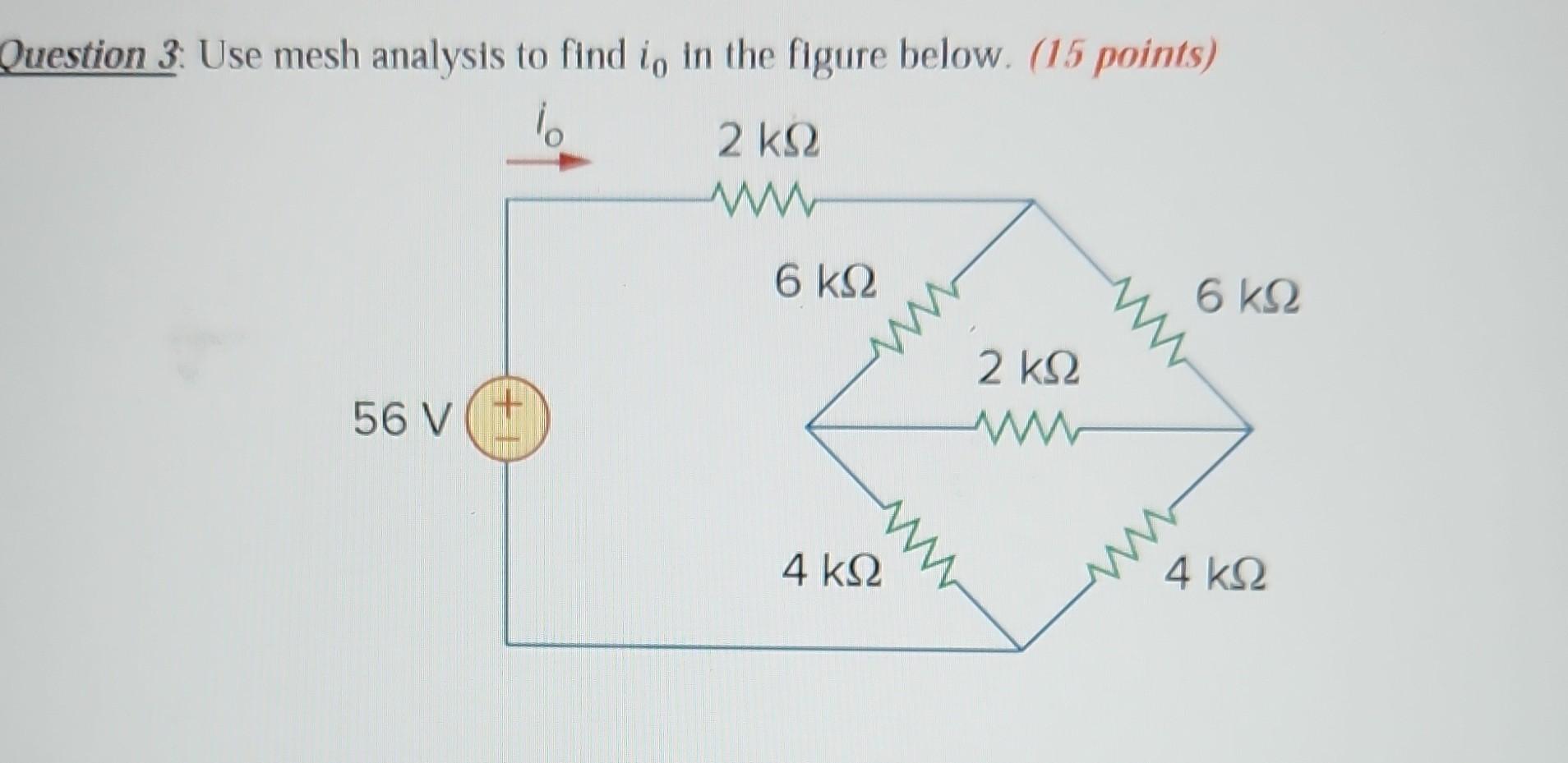 Solved Question 1: Use mesh or nodal analysis to find V1 in | Chegg.com