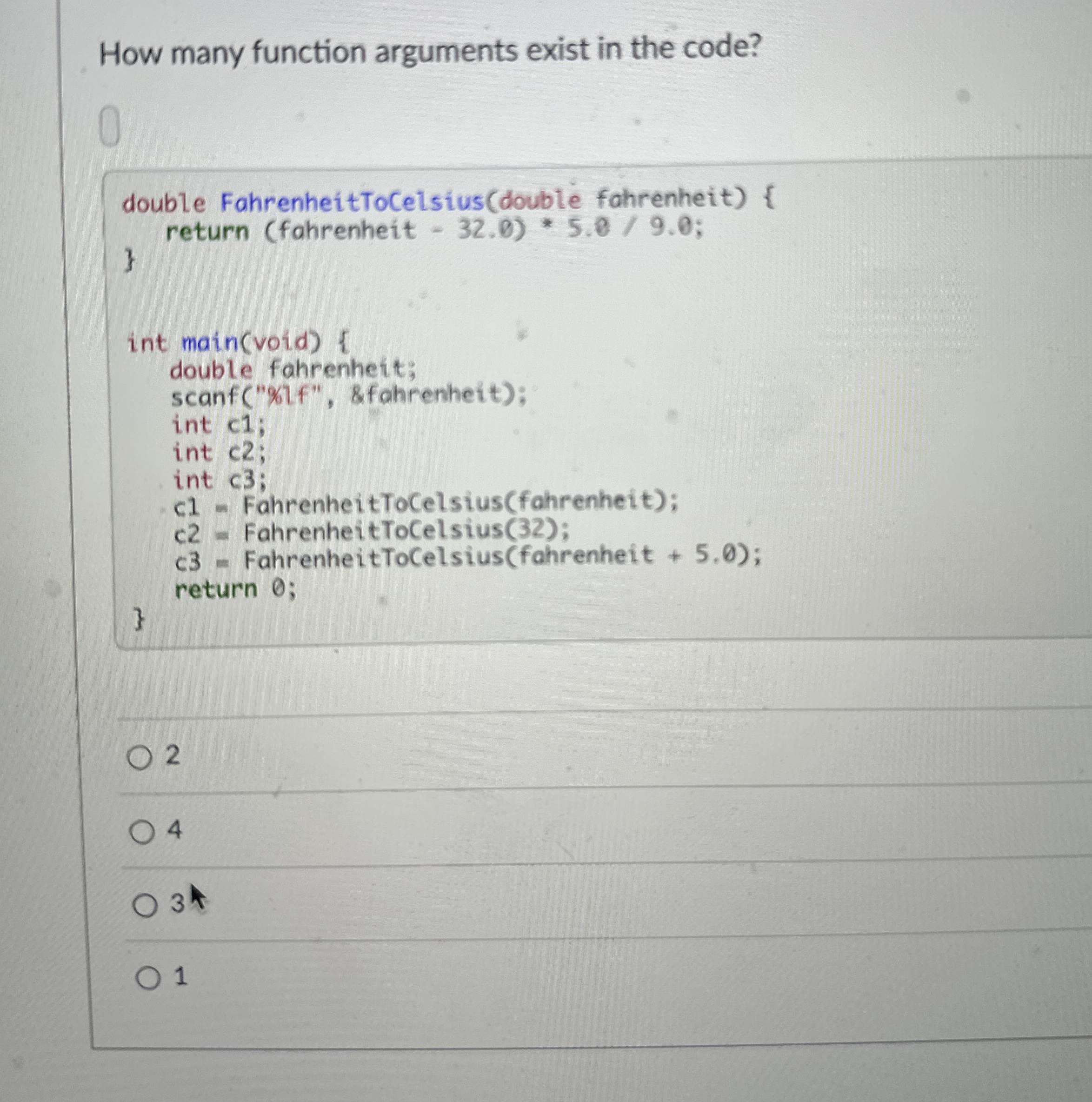 How many function arguments exist in the code?2431 | Chegg.com