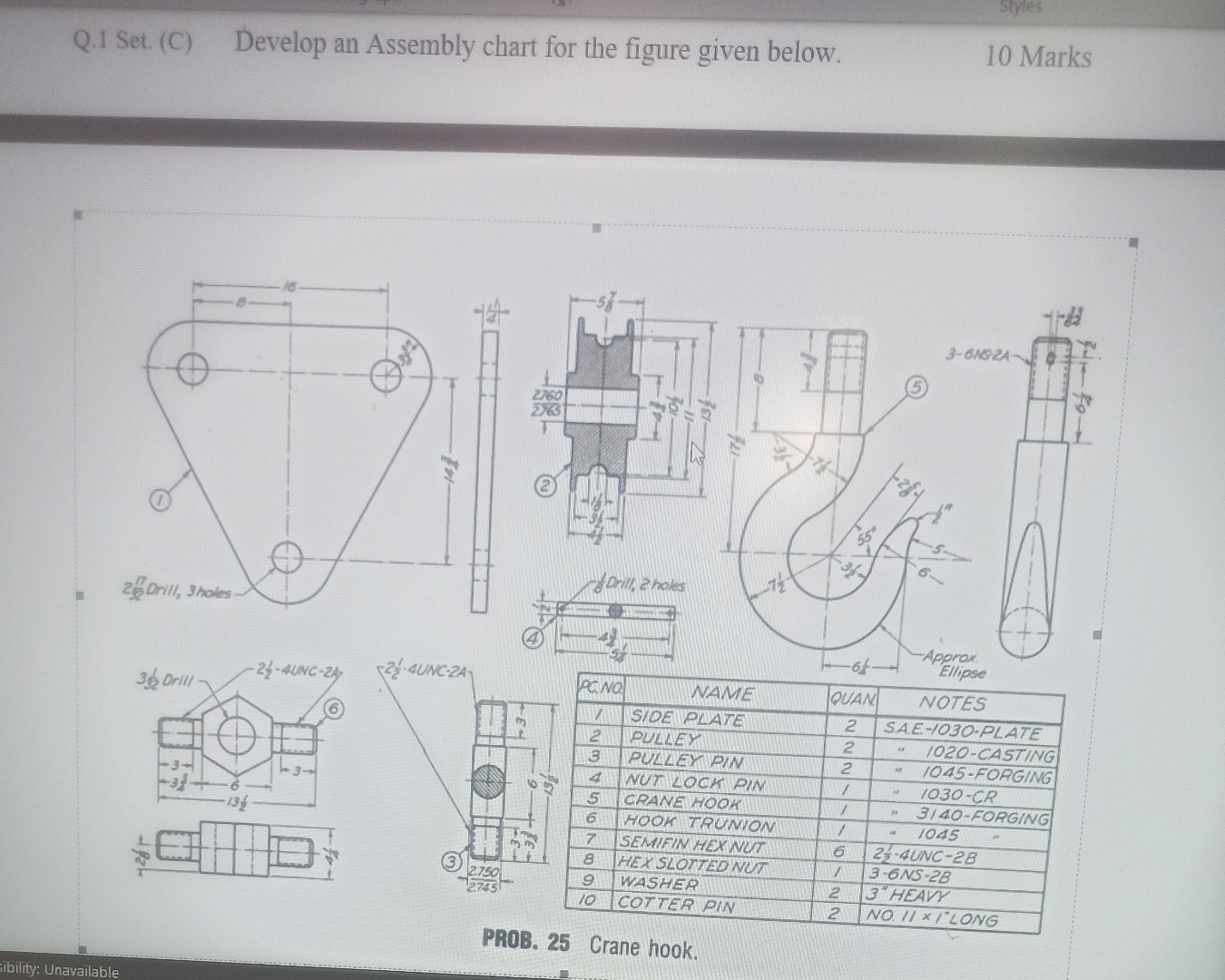 Solved Q. 1 ﻿Set. (C) ﻿Develop an Assembly chart for the | Chegg.com