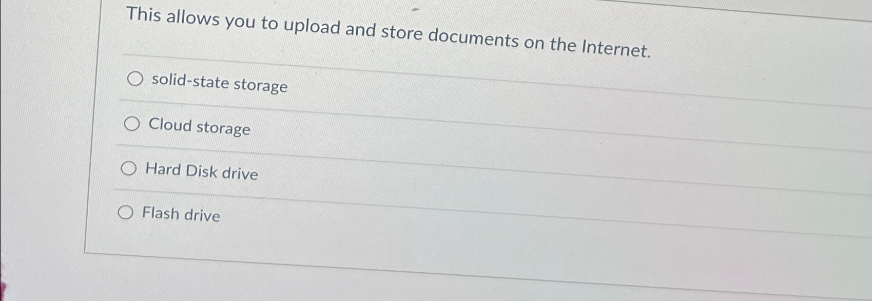 Solved This allows you to upload and store documents on the | Chegg.com