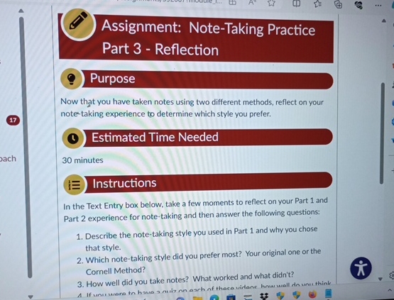 Solved Assignment: Note-Taking Practice Part 3 - | Chegg.com