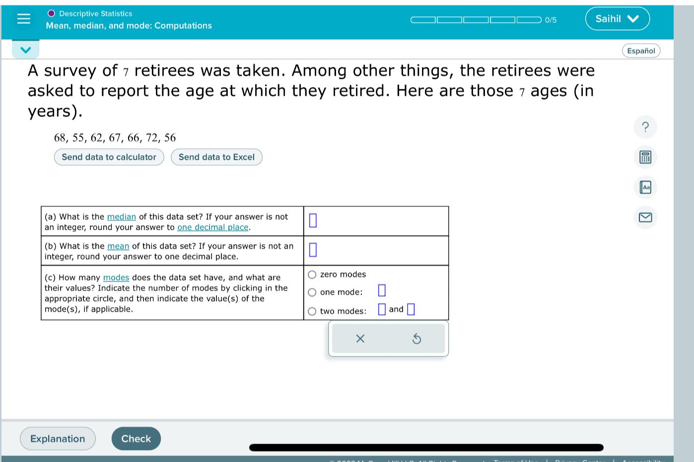 Solved Descriptive StatisticsMean, median, and mode: | Chegg.com