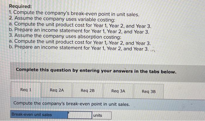 Solved Prepare an income statement for Year 1, Year 2, and | Chegg.com