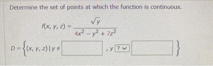 Solved Determine the set of points at which the function is | Chegg.com