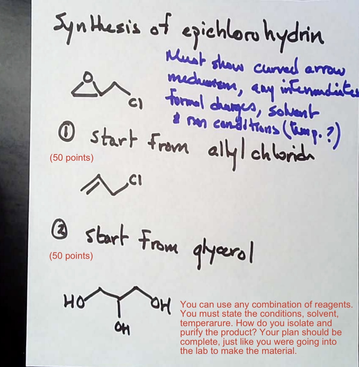 Solved You must draw a complete synthesis of epichlorohydrin | Chegg.com