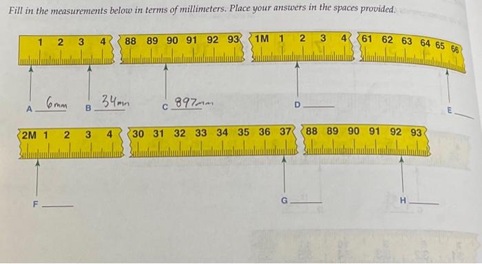 Solved Fill in the measurements below in terms of | Chegg.com