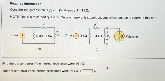 Solved Required information Consider the given circuits (a) | Chegg.com