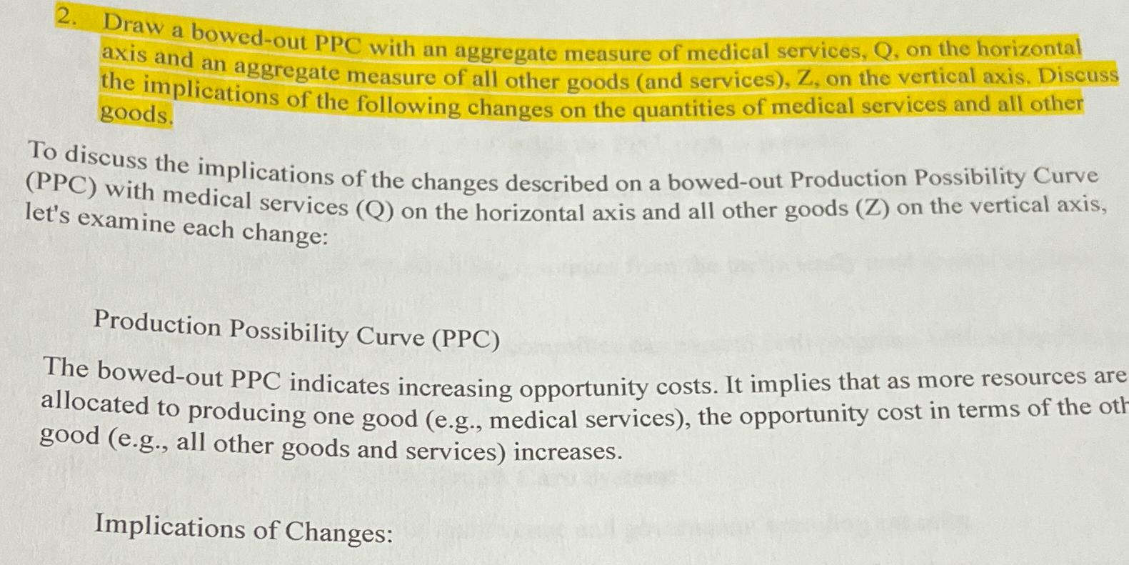 Solved Draw a bowed-out PPC with an aggregate measure of | Chegg.com