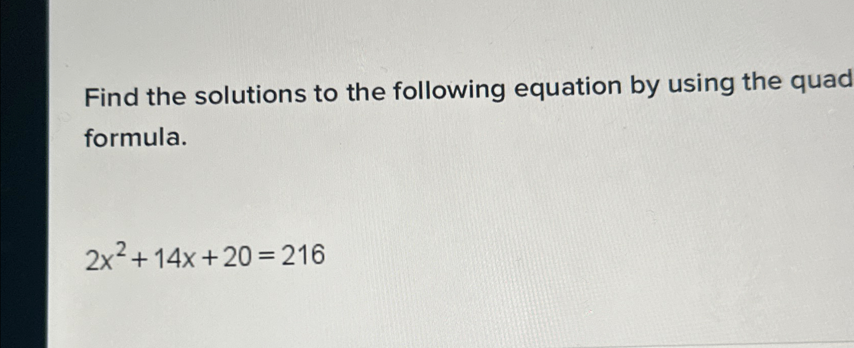 Solved Find the solutions to the following equation by using | Chegg.com