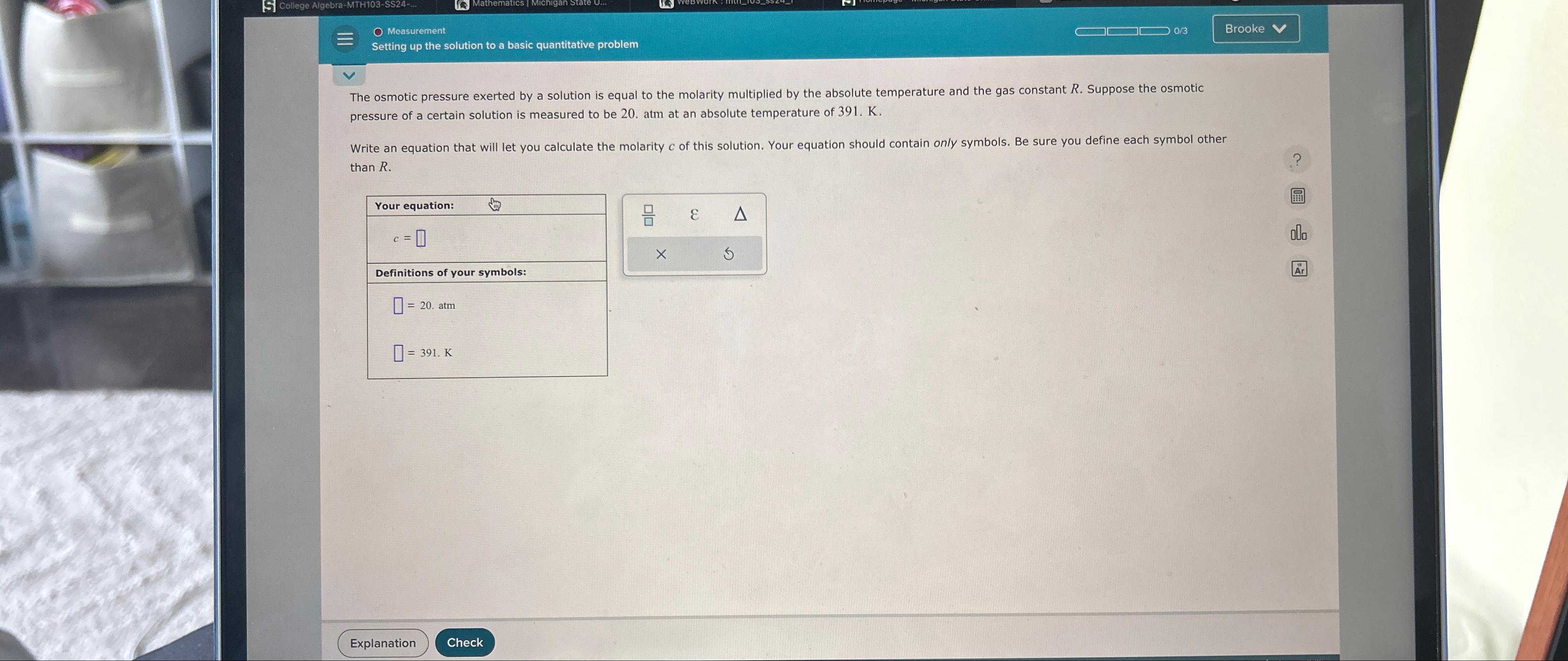 Solved The osmotic pressure exerted by a solution is equal | Chegg.com