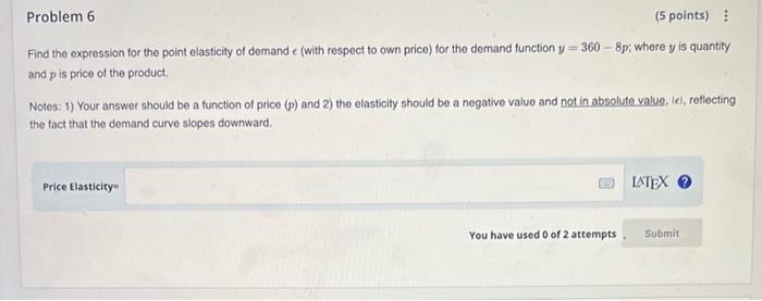 Solved Find the expression for the point elasticity of | Chegg.com
