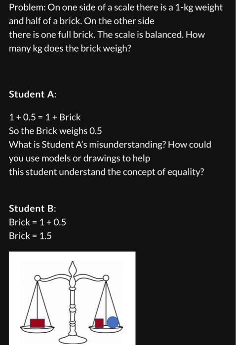 Solved Problem: On one side of a scale there is a 1−kg | Chegg.com
