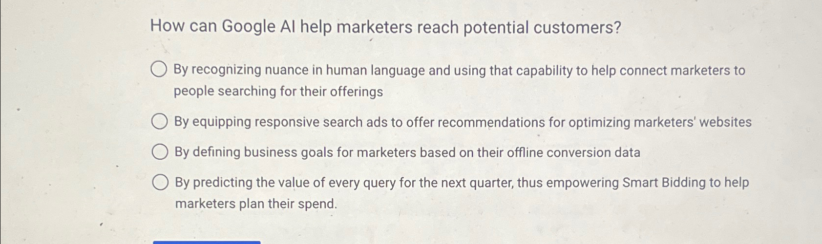Solved How can Google Al help marketers reach potential | Chegg.com