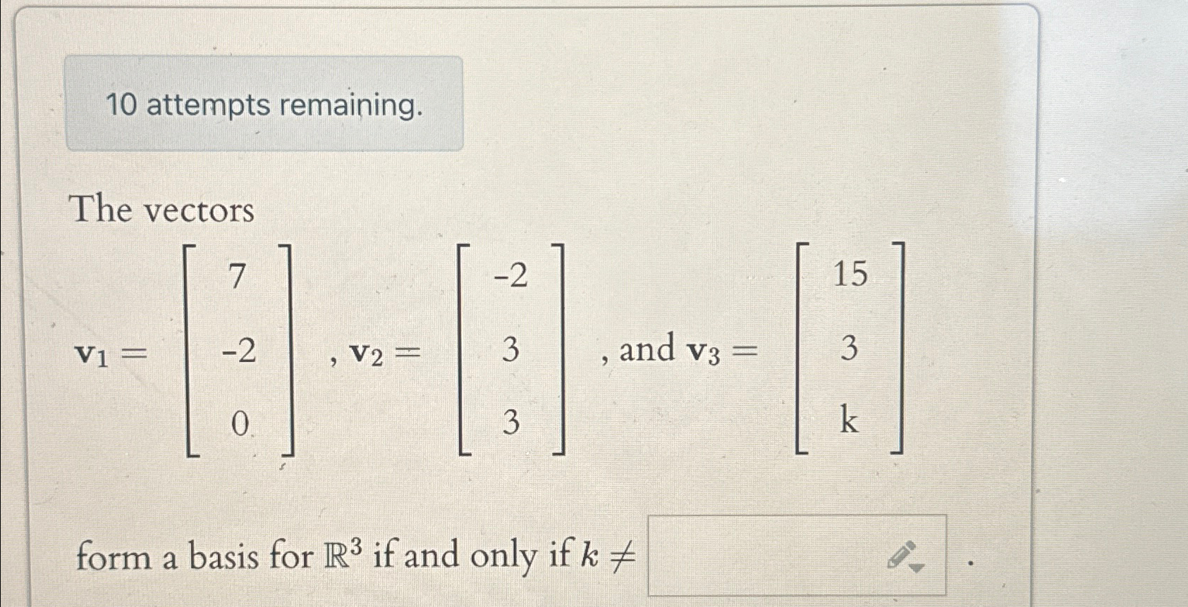 Solved 10 ﻿attempts remaining.The | Chegg.com