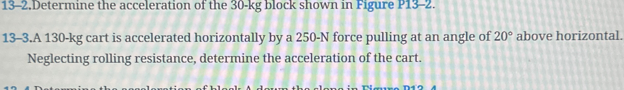 Solved 13-3.A 130-kg cart is accelerated horizontally by a | Chegg.com