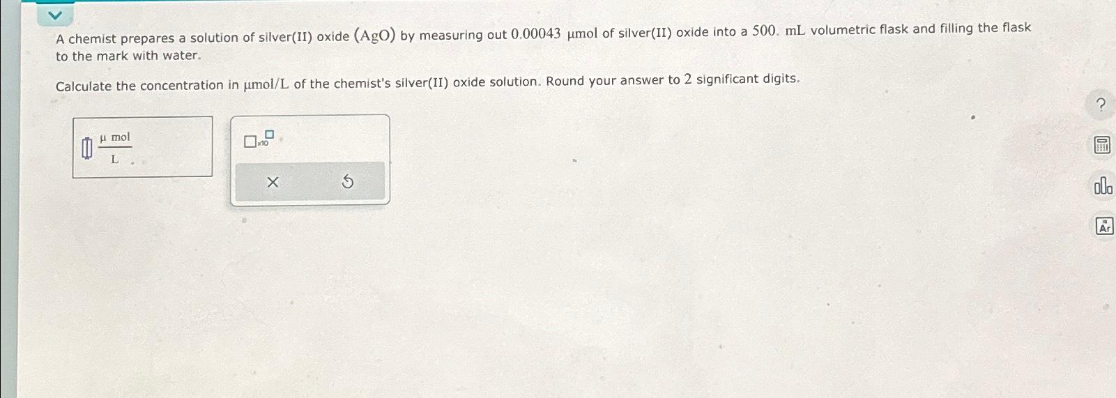 Solved A chemist prepares a solution of silver(II) ﻿oxide ( | Chegg.com