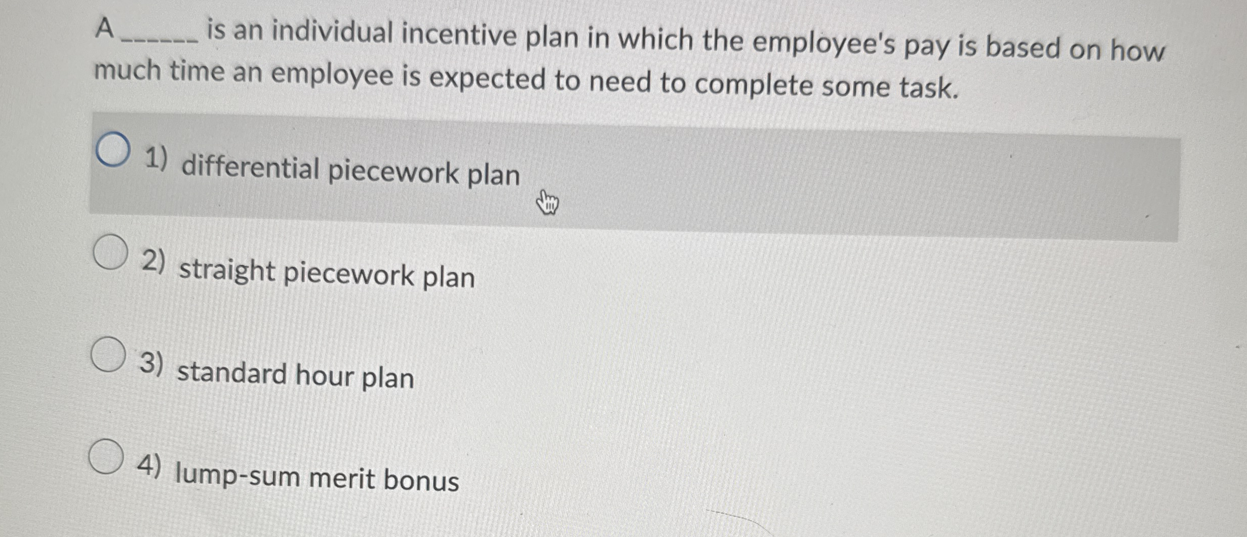 High Quality SOLUTION A q, ﻿is an individual incentive plan in which ...