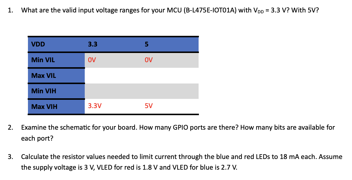 Solved What are the valid input voltage ranges for your MCU | Chegg.com