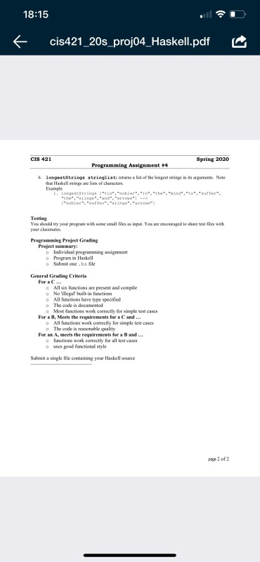 18:15 f cis421_20s_proj04_Haskell.pdf CIS 421 Spring | Chegg.com