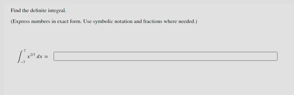 Solved Find the definite integral.(Express numbers in exact | Chegg.com