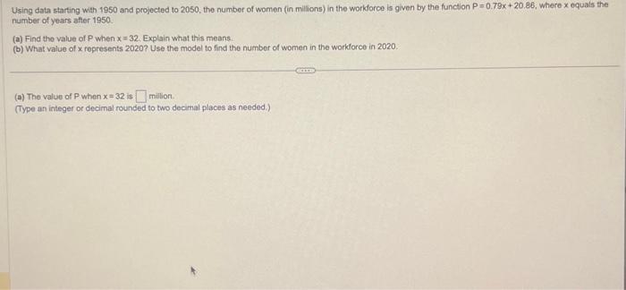 Solved Using data starting with 1950 and projected to 2050 , | Chegg.com