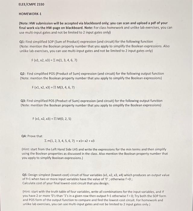 Solved HOMEWORK-1 (Note: HW submission will be accepted via | Chegg.com