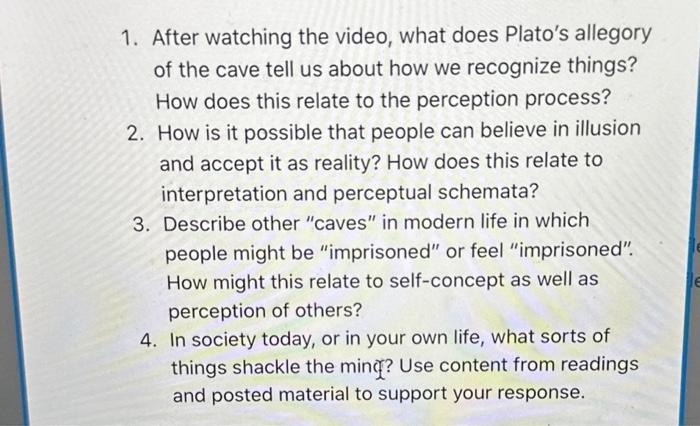 Plato's theory, The Allegory of the Cave, aims to | Chegg.com