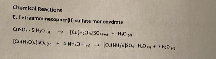 Solved Part II: Synthesis of a Coordination Compound Write | Chegg.com
