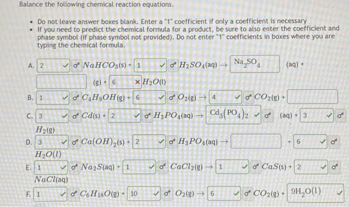 Solved Balance the following chemical reaction equations. I | Chegg.com