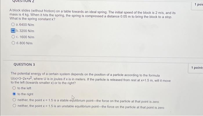 Solved A block slides (without friction) on a table towards | Chegg.com