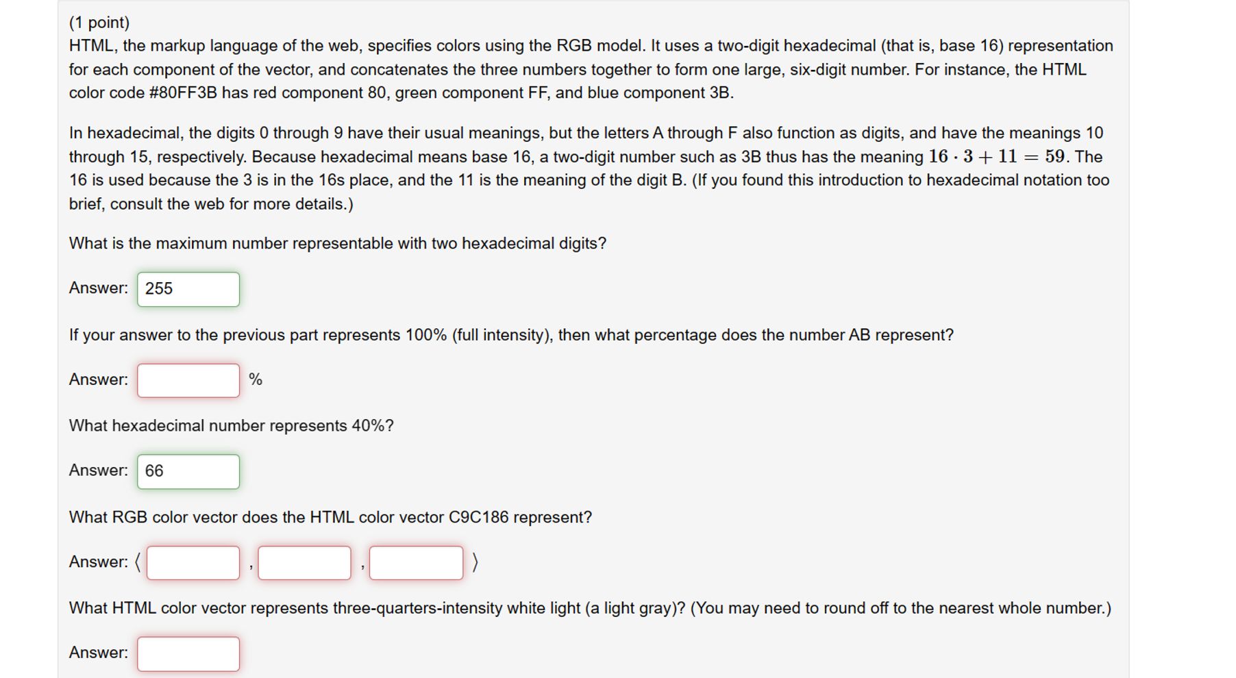 Solved (1 ﻿point)HTML, ﻿the markup language of the web, | Chegg.com
