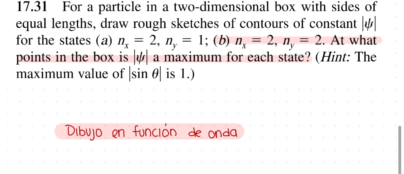 17.31 ﻿For a particle in a two-dimensional box with | Chegg.com