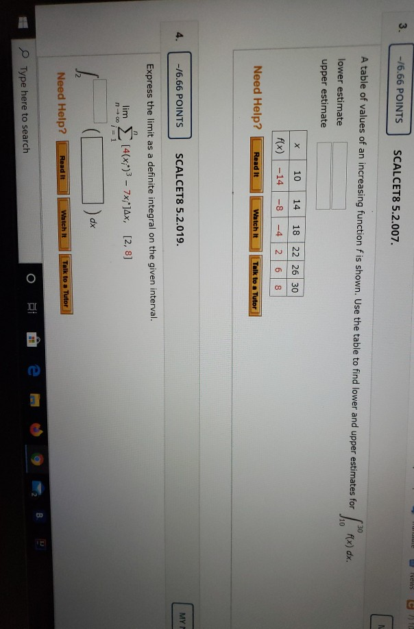 Solved te News C / 70 -/6.66 POINTS SCALCET8 5.2.007. A | Chegg.com