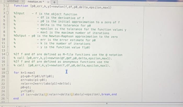 Solved Using MATLAB final all three real roots of the | Chegg.com