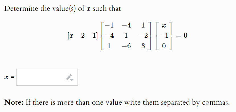 Solved Determine the value(s) ﻿of x ﻿such | Chegg.com
