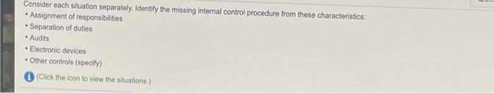 Consider each situation separately. Identify the | Chegg.com