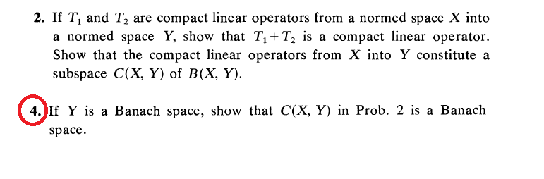 Solved If T1 ﻿and T2 ﻿are compact linear operators from a | Chegg.com
