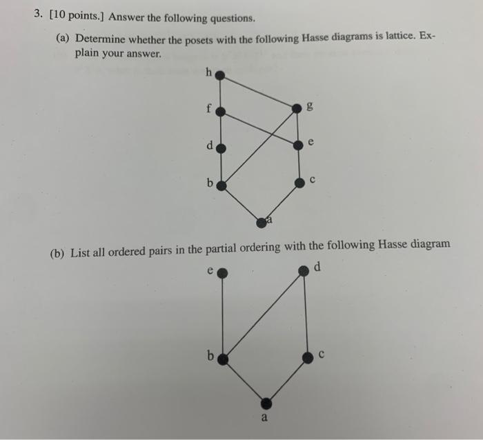 Solved [10 points.] Answer the following questions. (a) | Chegg.com