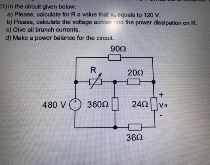 Solved C1) In the circuit given below: a) Please, calculate | Chegg.com